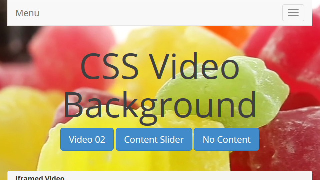CSS Video Background - Bootstrap Ready with Content Overlay - HTML5 by nelliwinne